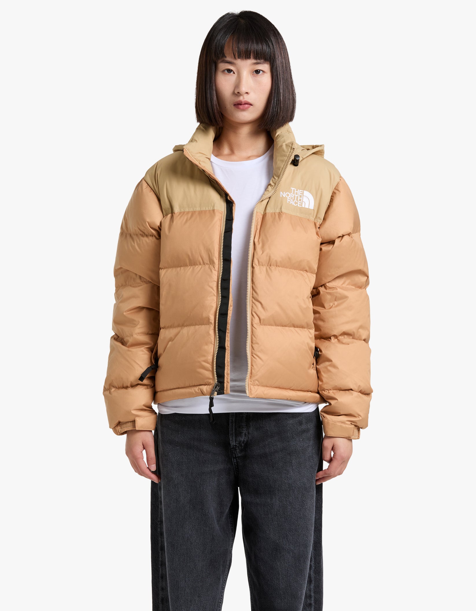 Womens 1996 Retro Nuptse Jacket - Almond Butter/Khaki Stone – Superette