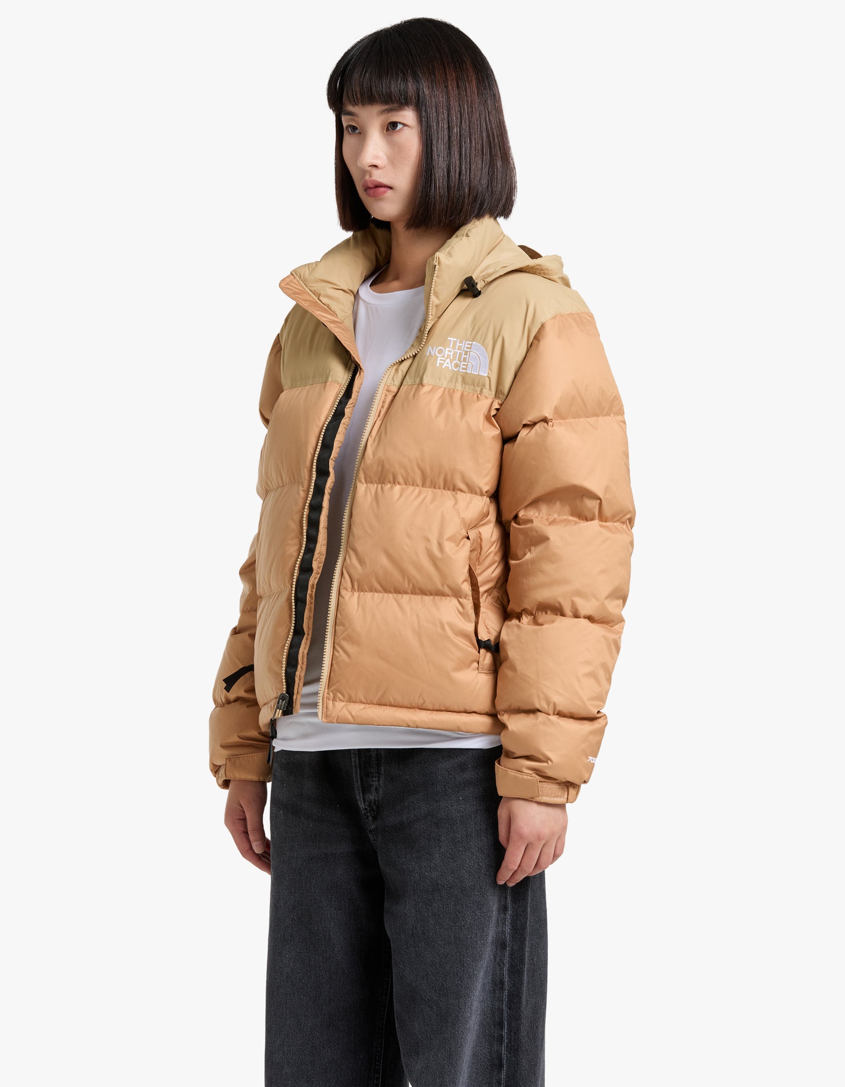 Womens 1996 Retro Nuptse Jacket - Almond Butter/Khaki Stone – Superette