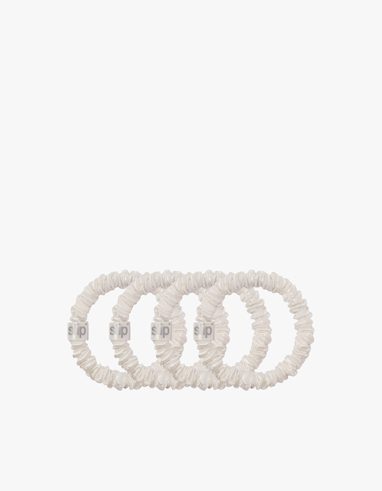 Silk Skinny Scrunchie Set - White – Superette