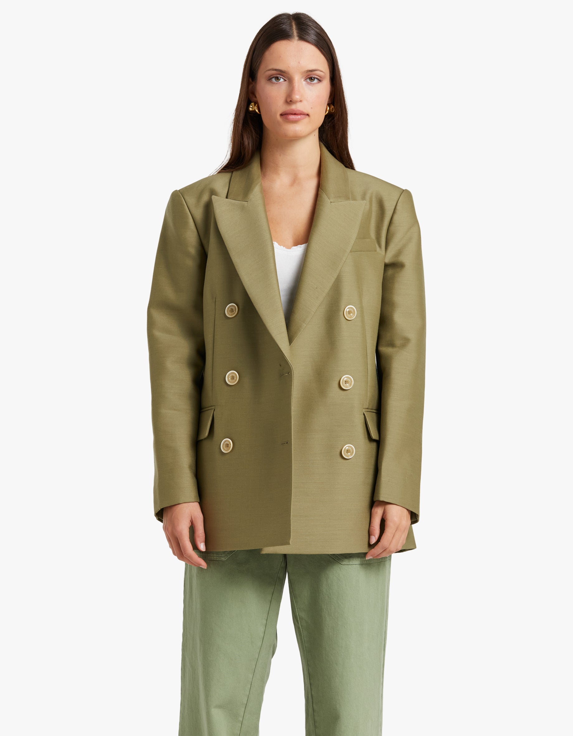 Tranquillity Long Line Jacket - Light Olive – Superette