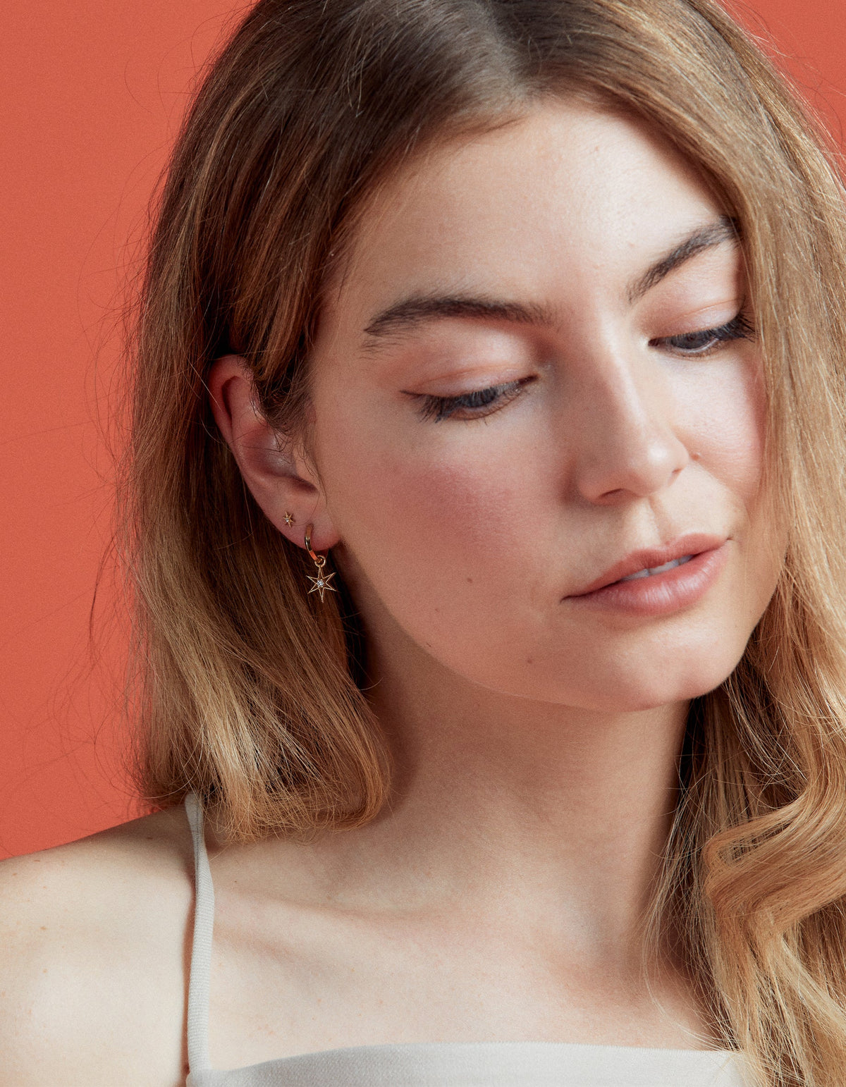 Zoe & Morgan x Superette No Star Like Thee Hoop - 22K Gold Plate/White